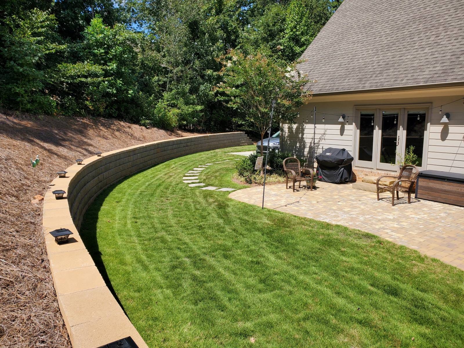 Paver Patio, Retaining Wall, & Landscape – Oakwood, Georgia - Absolute ...